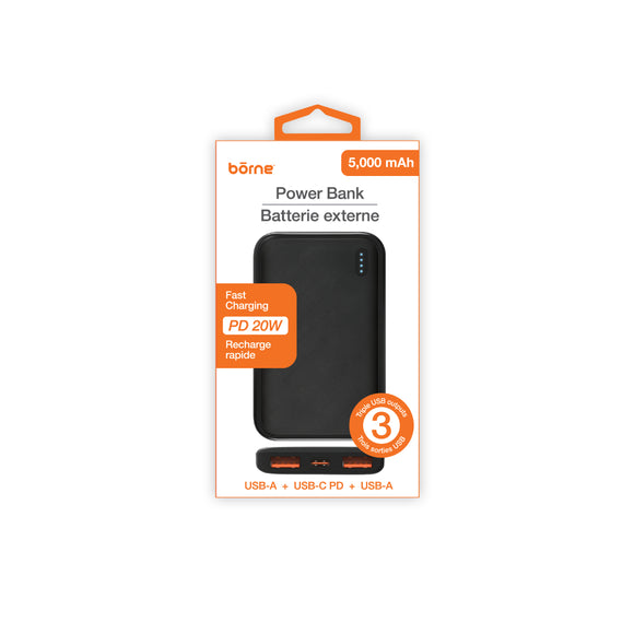 20W PD 5,000 mAh Power Bank – Borne Lifestyle